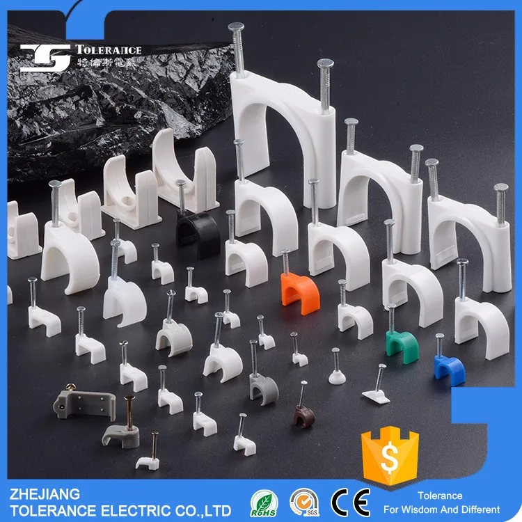 Concrete Nail Plastic Cable Fixing Clip - Buy Plastic Wall Cable Clip ...