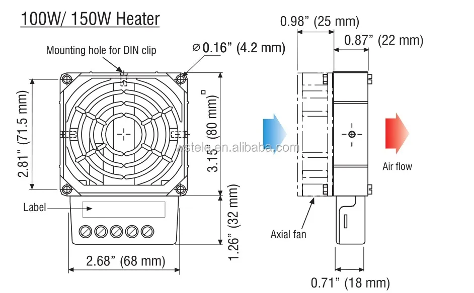 Space Saving Fan Heater HV031/HVL 031: Efficient 100W to 400W Solution ...