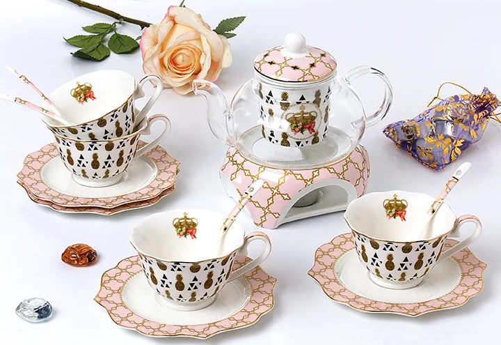 Hot Selling Tea Set With Glass Teapot With Warmer 15pcs Tea Set (4pcs ...
