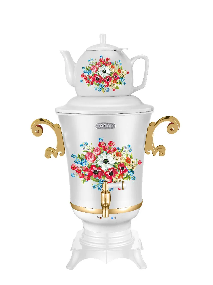 Plastic Electric Samovar With Flower Painting Metal Handle And Glass ...