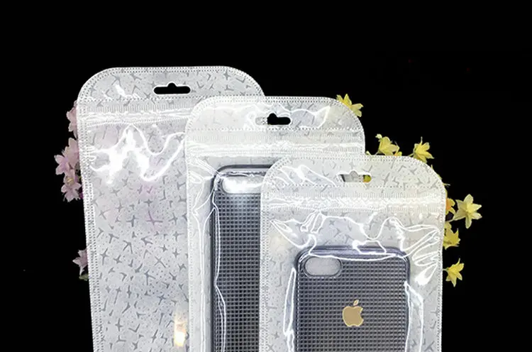 Matte Finish Clear Front Plastic Bag Zipper Pouch Mobile Phone Case ...