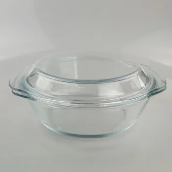 1.5l Heat Resistant Pyrex Large Glass Round Casserole Dish Microwave ...