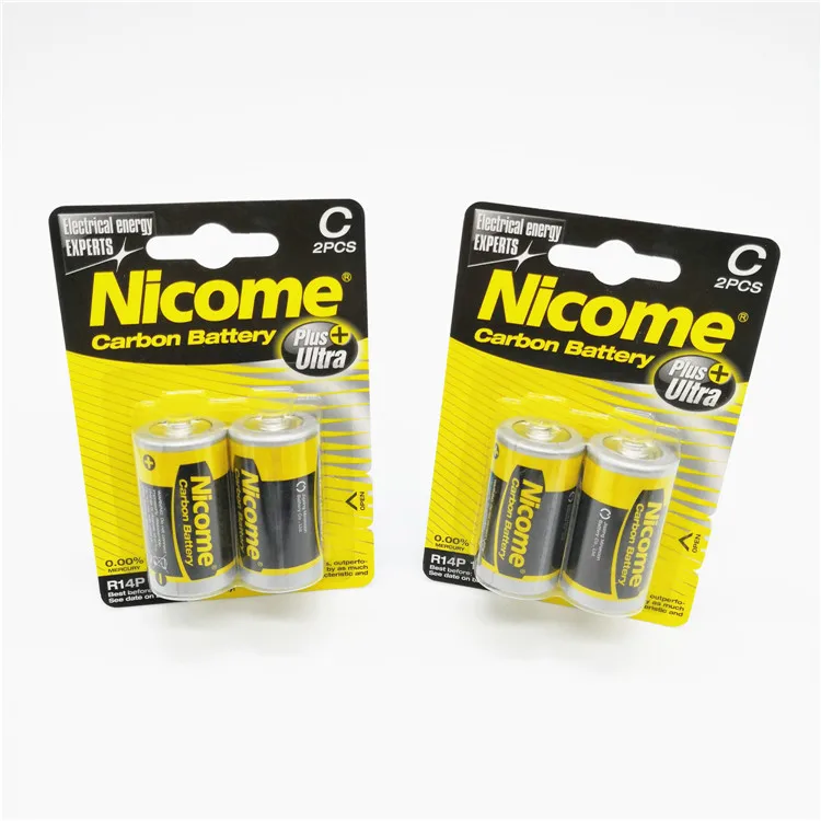 R14p Battery C Size Um2 Batteries Cell 1.5v Zinc Carbon For Toys ...