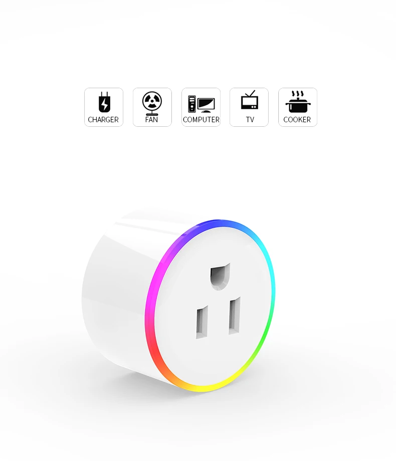 Rgb Plug Night Light Smart Plug Wifi Enable Smart Socket Wifi Wireless ...