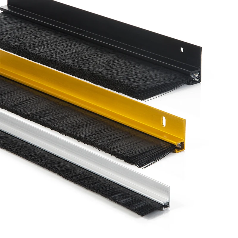 Custom Deur Bodem Seal Borstel Strip Met Aluminium Houder/aluminium ...