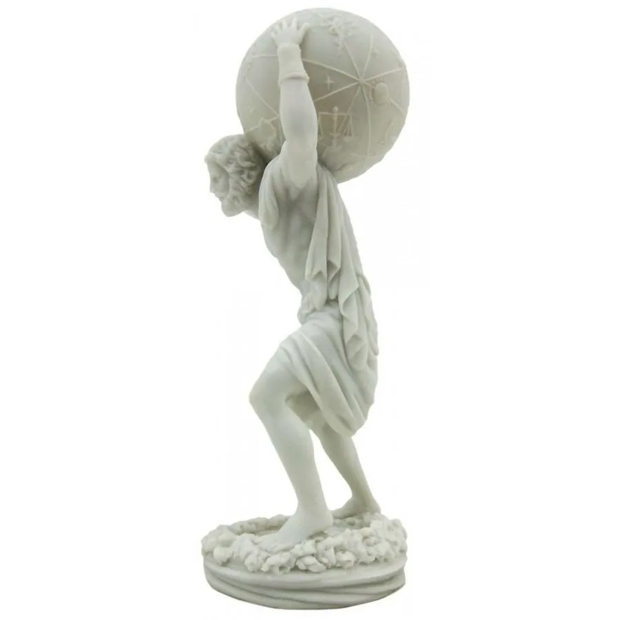 Life Size White Marble Stone Atlas Carrying Globe Statue God Figure ...