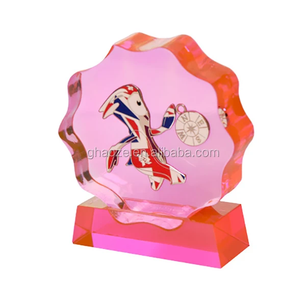 Acrylic Cube Paperweight - Clear Solid Acrylic Oil Drop Cube