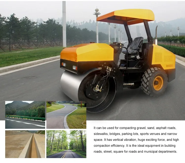 Barato neumático de goma mini rodillo compactador de suelo 4 toneladas ...