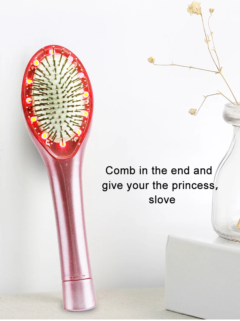 Battery Powered Led Light Therapy Massage Comb Portable Beauty Brush ...