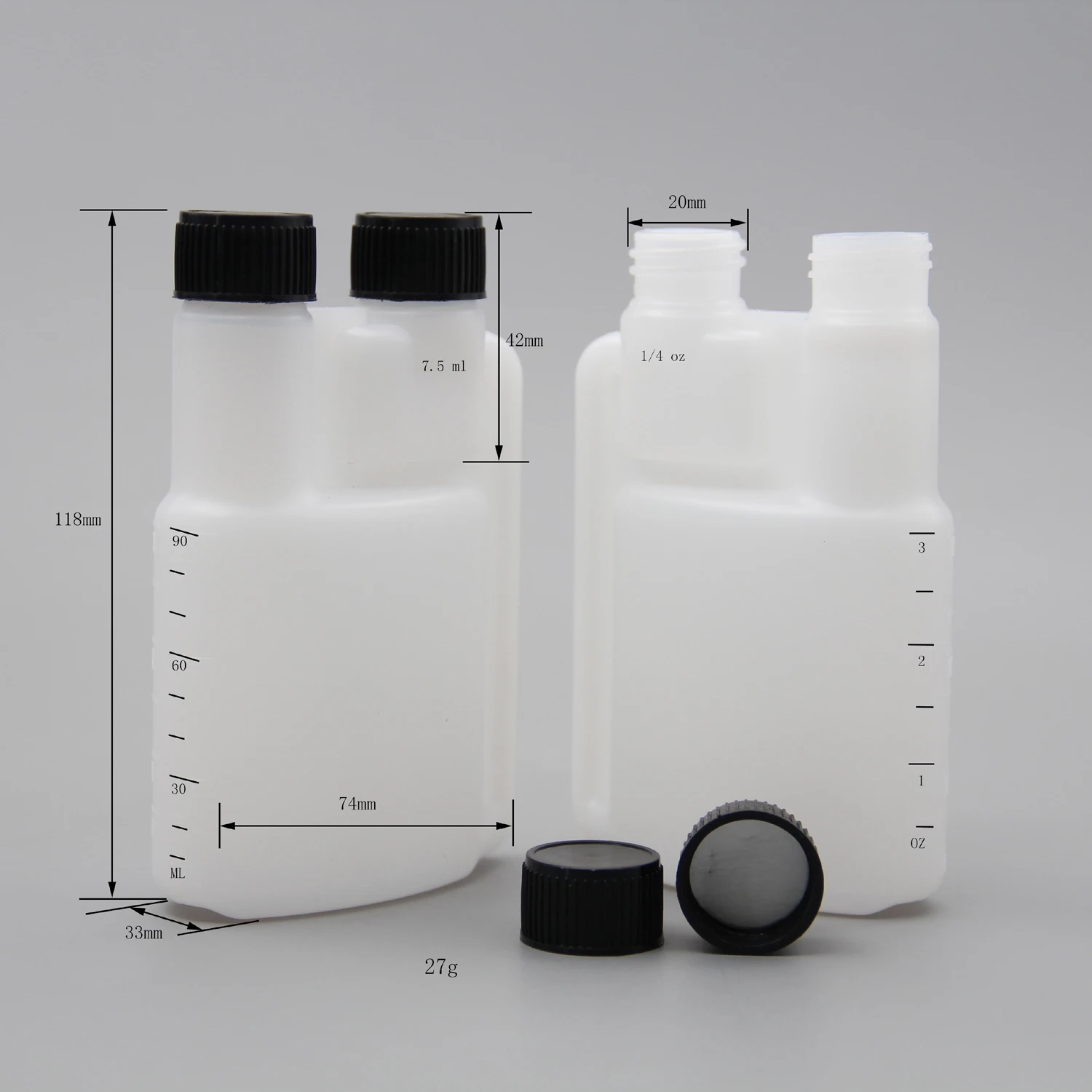 100ml Two Chamber Bottle Double Dispenser With Screw Cap - Buy Double ...