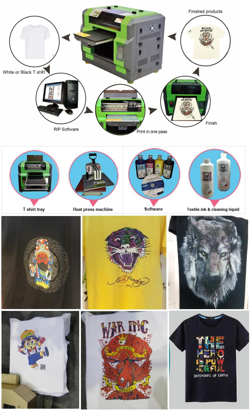 Multi-functional Digital T-shirt Printing Machine A3 Dtg T-shirt ...