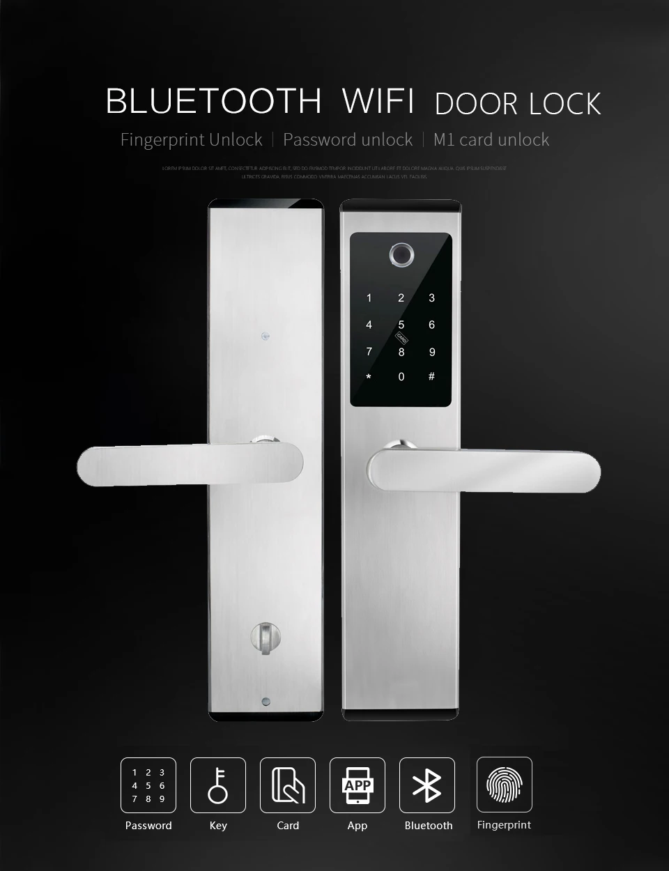 Stainless Steel Security Smart Biometric Fingerprint Door Lock