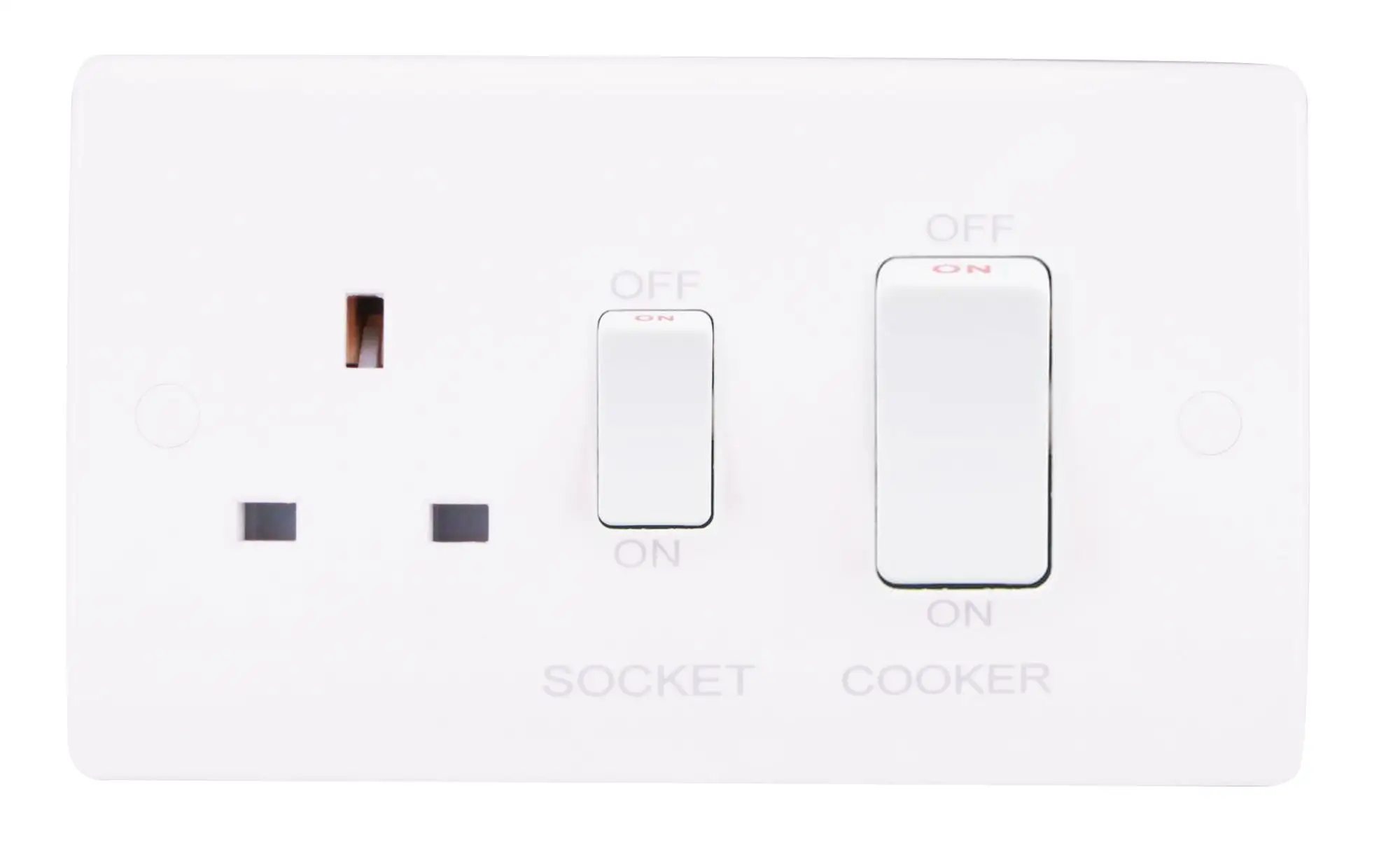 British Standard White Vn Range 45a Cooker Unit,45a Switch+neon+13a ...