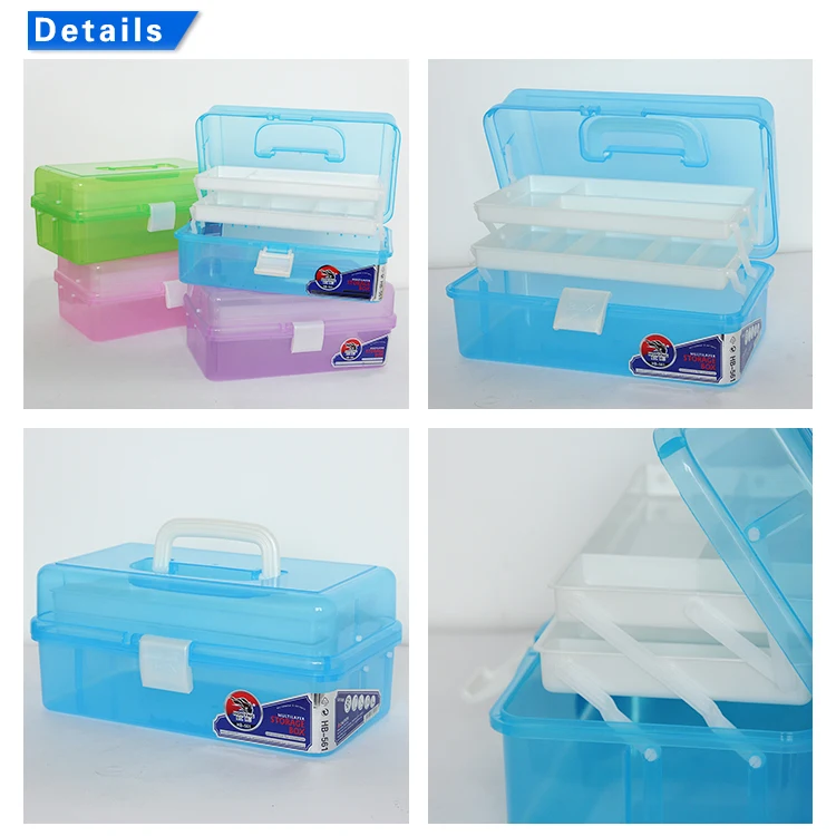 Clear Plastic Mini-two Tray Art Supply Craft Storage Tool Box - Buy ...