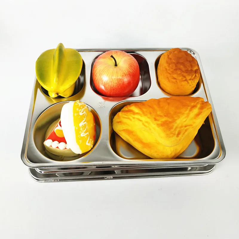 Durable 5 Compartments Stainless Steel Kids' Lunch Box