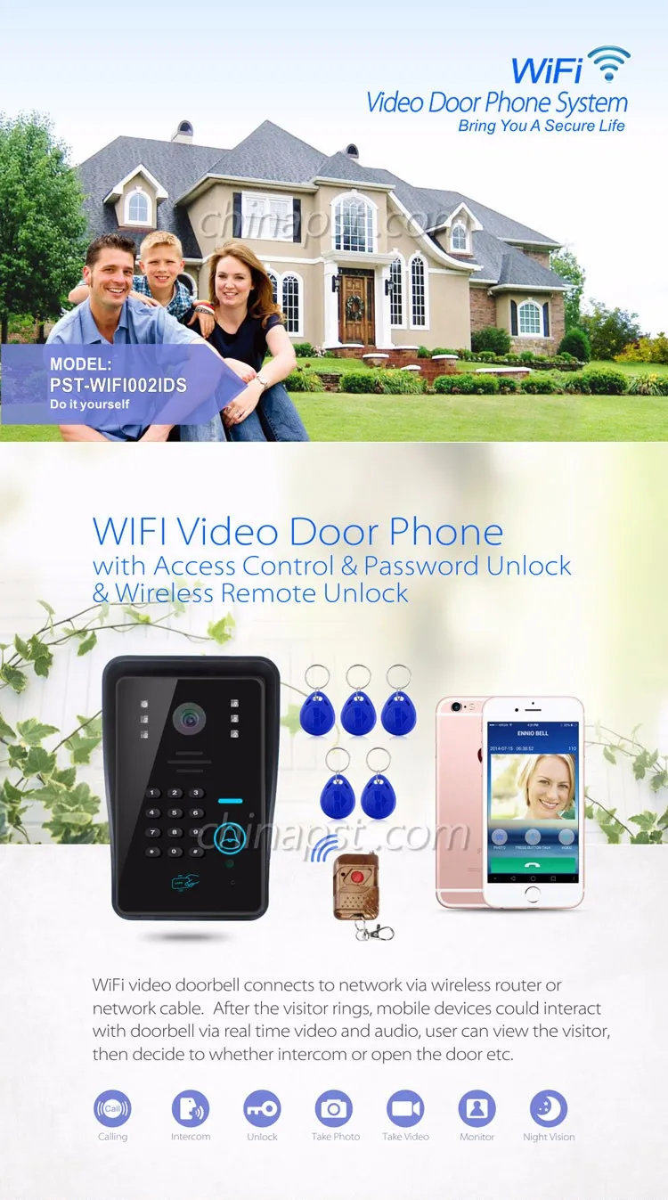 Top Sale! Access Control Wireless Unlock Android/iphone Door Bell ...