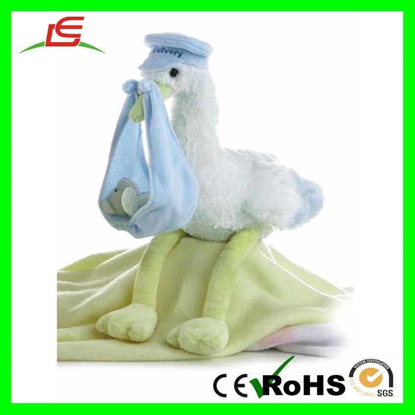 E239 Baby Blue Stork Stuffed Animal - Plush & Certificated