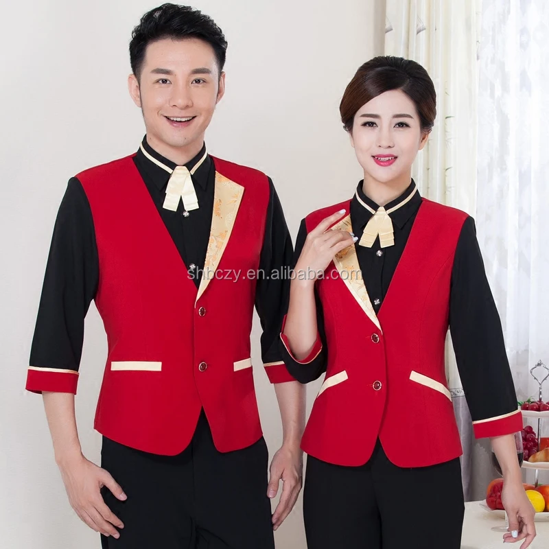 Customized Restaurant Hotel Reception Uniform with Apron| Alibaba.com
