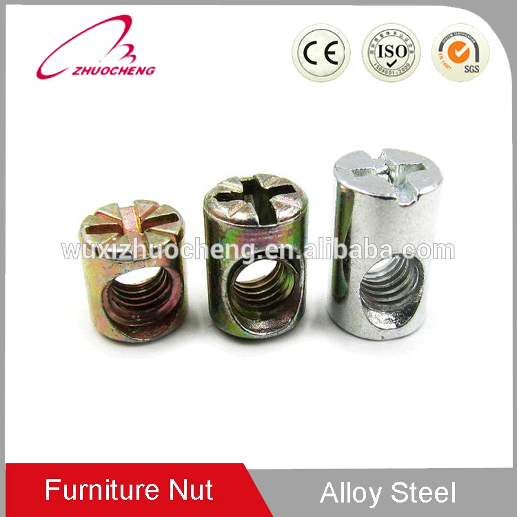 Good Price Zinc-plated Countersunk M12 Barrel Nut For Wood Furniture ...