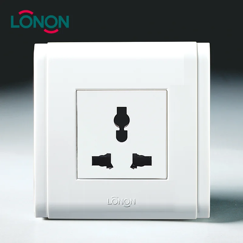 LONON Three Pin Multi Electrical Wall Plug Socket - CCC, CE