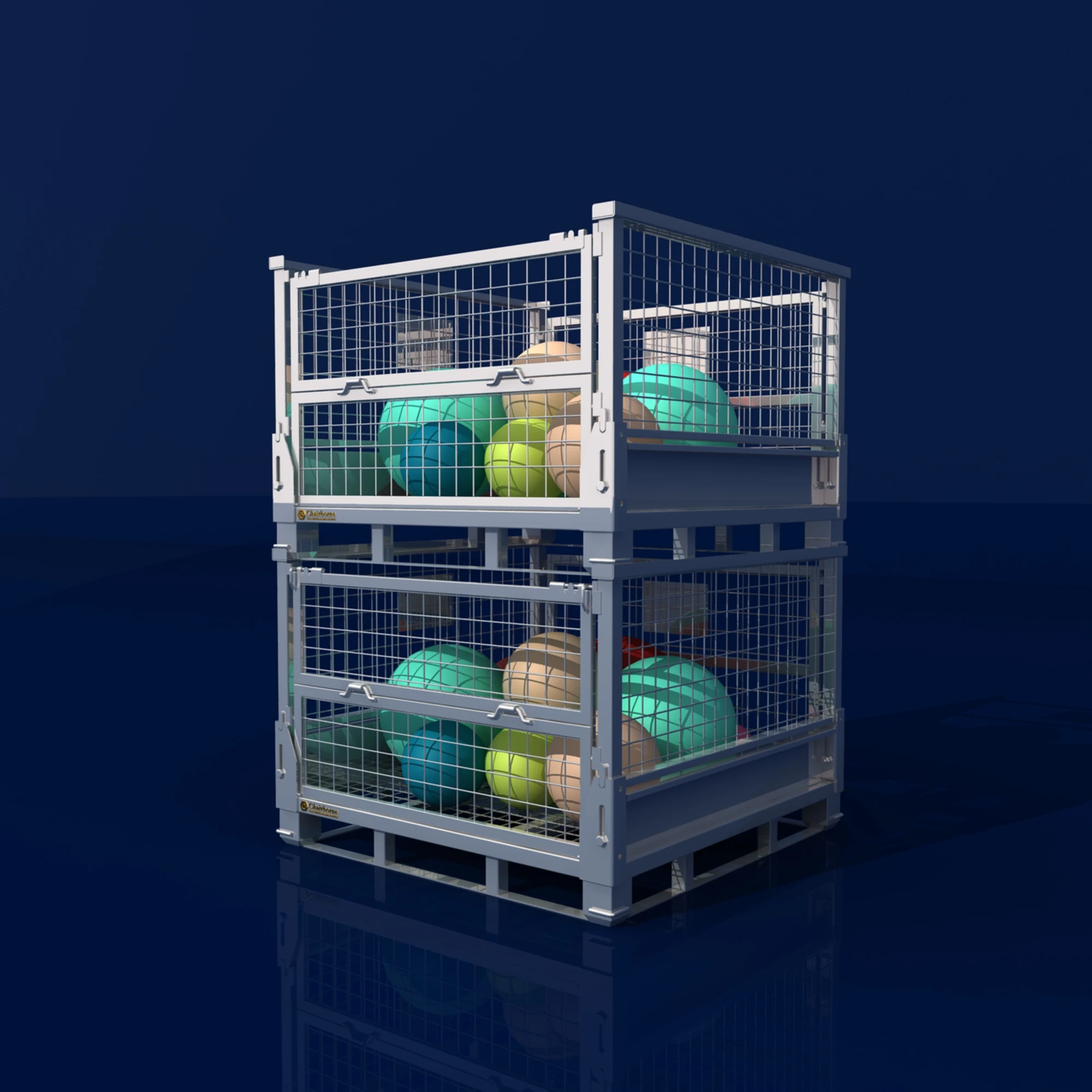 Customized Folding Wire Mesh Steel Pallet Firewood Cage