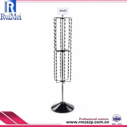 Floor Rotating Metal Potato Chip Clips Strips Snacks Display Rack Clip ...