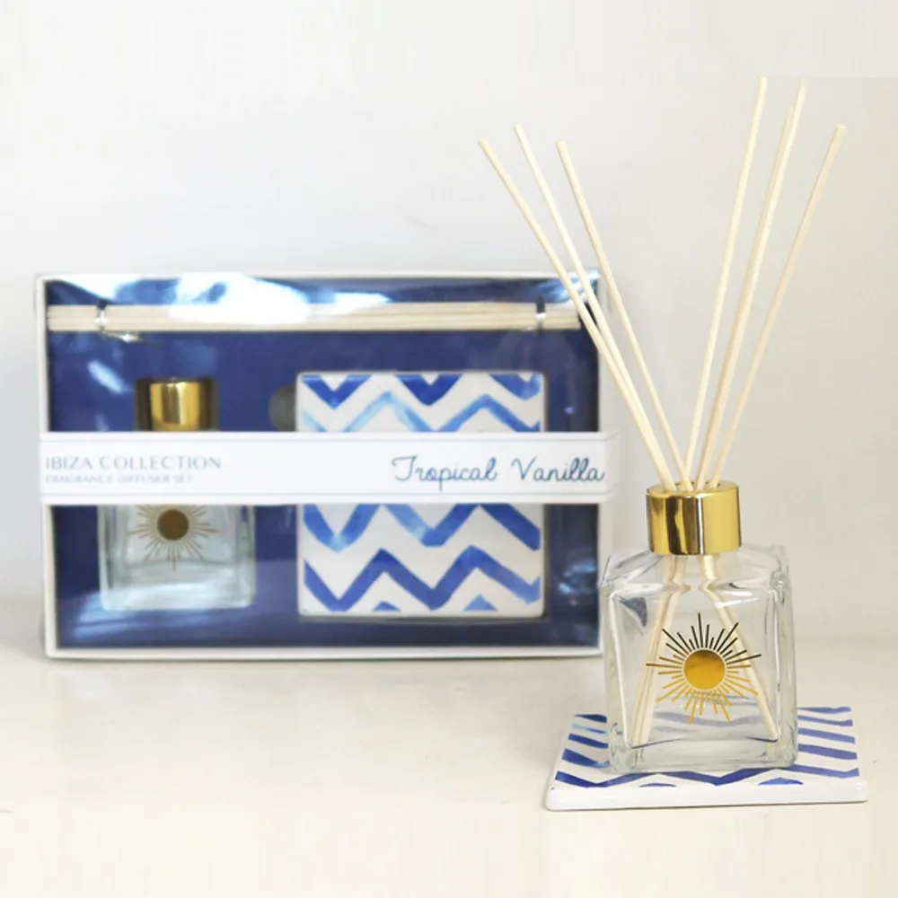 Luxure Fragrance Gift Set/ Ibiza Reed Diffuser / Blue Ocean Ceramic ...