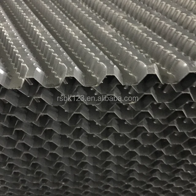 610mm Width Oblique Wave Pvc Infill Film Media For Counter Flow Cooling ...