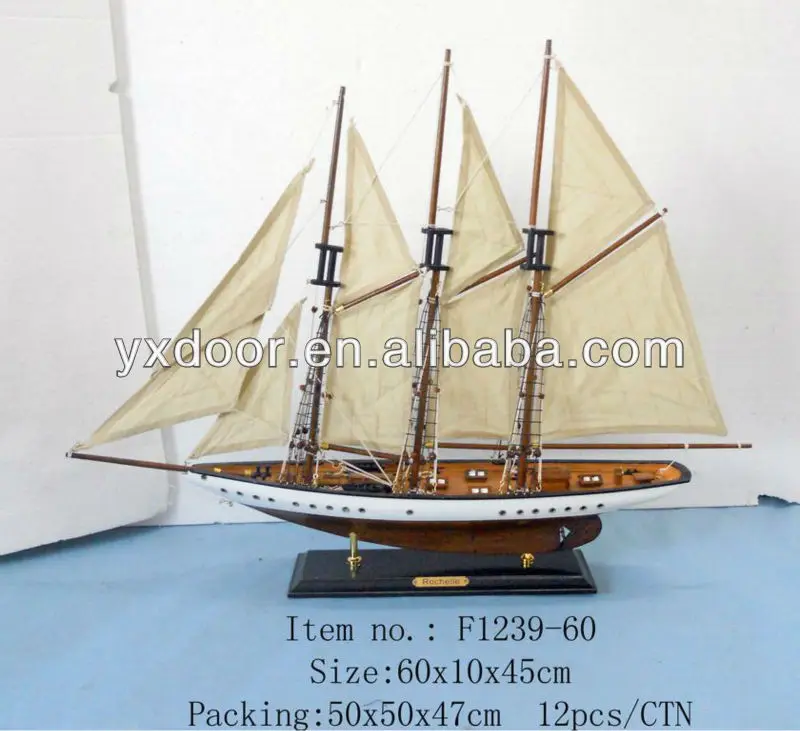 Antique Ship Model [2 Items Classic Sailing] Wooden Sailing Ship Model ...