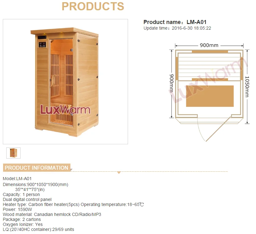 Mini Sauna for One - Far Infrared Home Sauna Experience