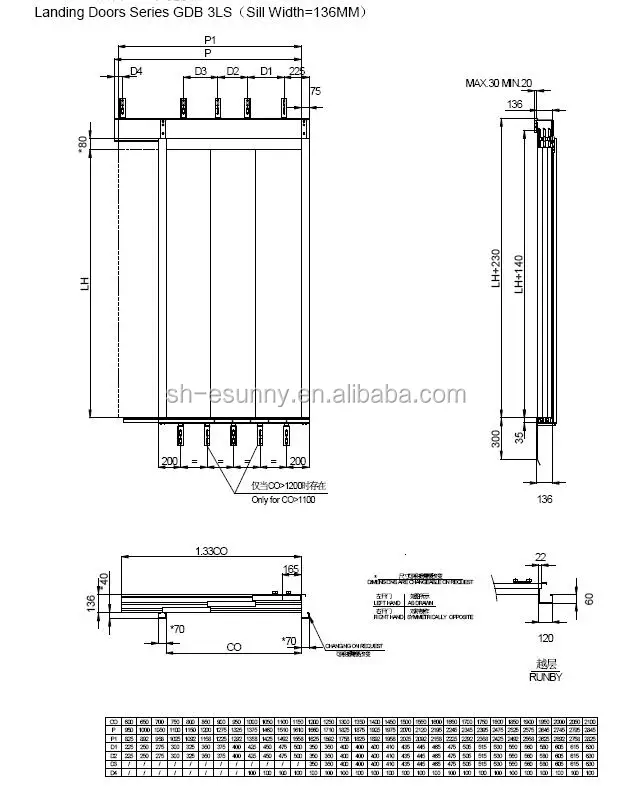 Genesis Elevator Door Telescopic Door Operator 3 Panels Gdb 3cs - Buy ...