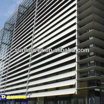 Exterior Decorative Aluminum Louver Blades Aerofoil Aluminum Sun Louver System Manufacturer ...