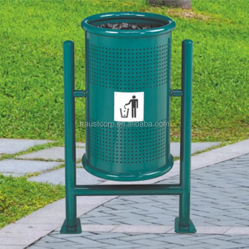 60l Stand Opening Pole Mounted Garbage Bins/pole Mounted Dustbin For ...