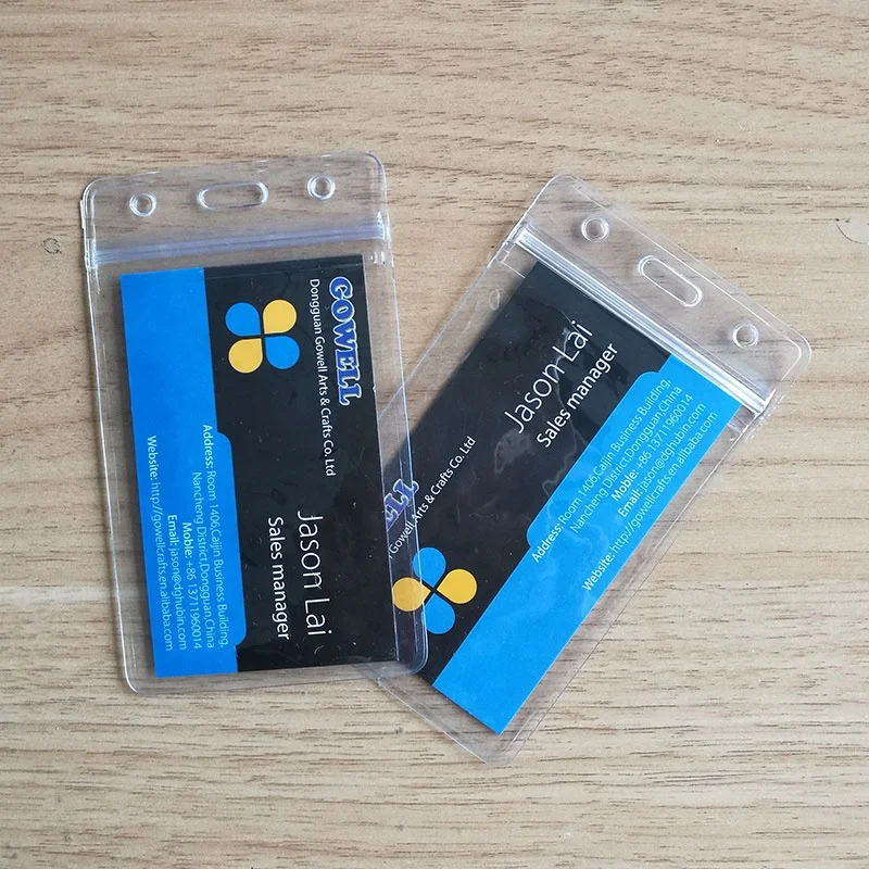 Clear Soft Pvc Card Holder Vertical Id Name Tags Badge Holder - Buy ...