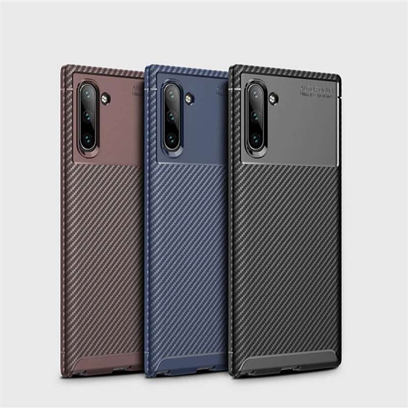 For Samsung Galaxy Note 10 Cover Case Carbon Fiber Soft Tpu Mobile ...