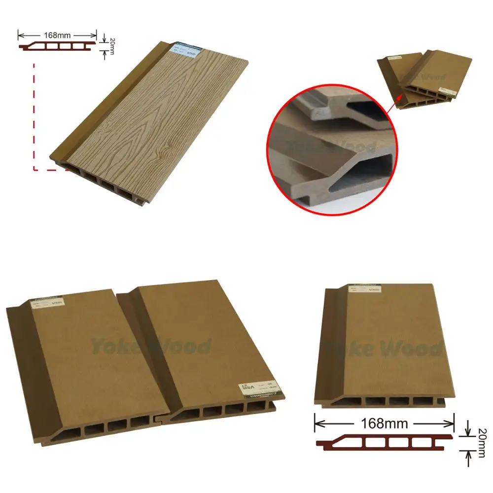 Modern Kayu Plastik Komposit Decking Wpc Dinding Cladding Fasad ...