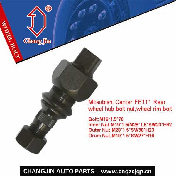 Mitsubishi canter fe111 cubo de la rueda trasera tornillo tuerca ...