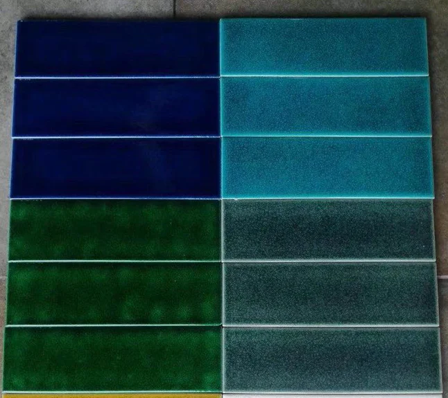 Dark Green Handmade Glazed Ceramic Tiles for Wall Decoration