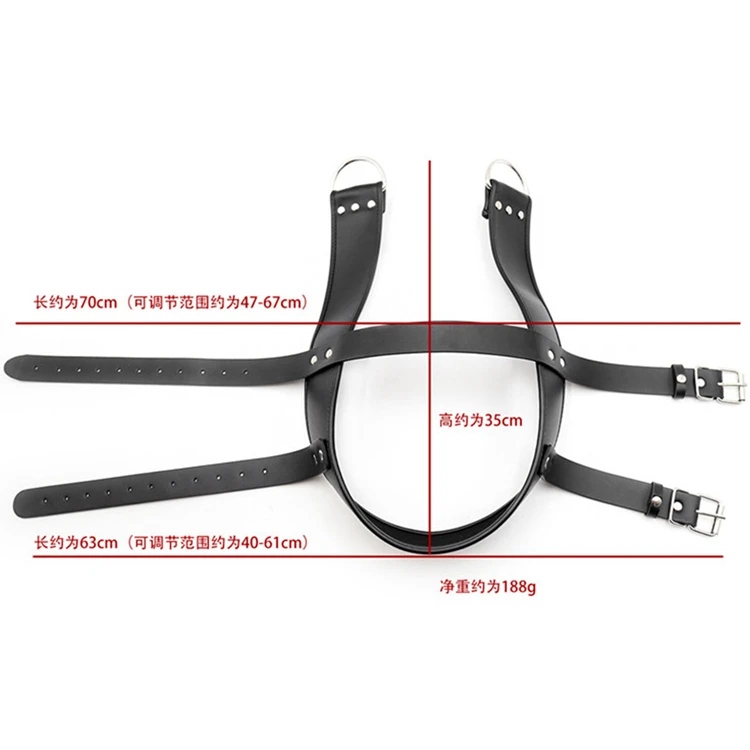 Pu Leather Head Suspension Harness Mask Fetish Head Hood Hanger With D ...