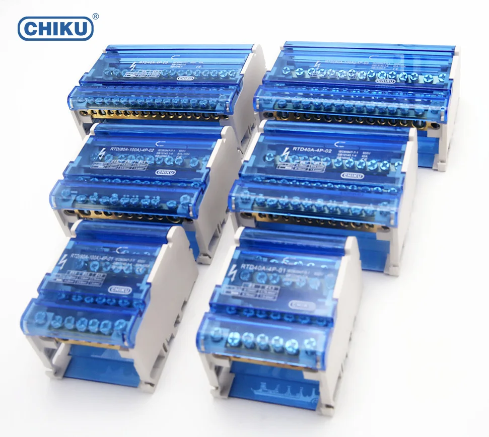 UKK 125A Multipole Hole Bus Bar Terminal Block Din Rail