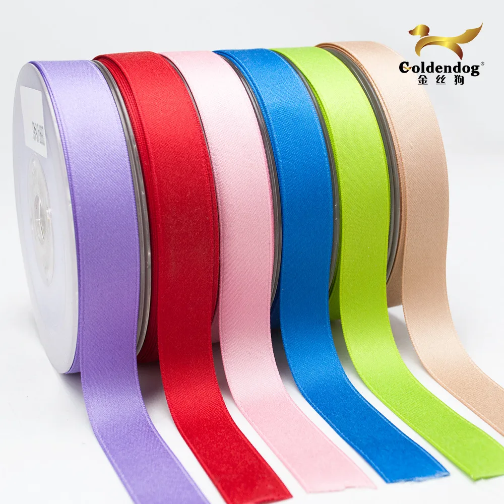 16mm Width 100% Polyester High Density Shiny Purl Double Sided Satin ...