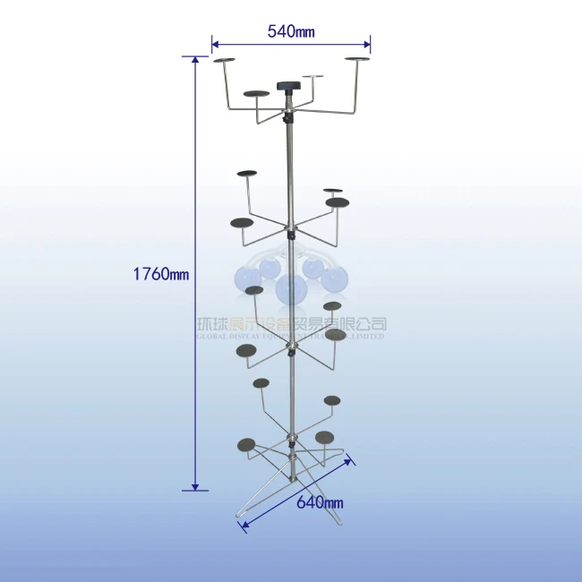 Metal Rolling Hat Display Rack With 4 Tiers - Buy Rolling Hat Rack ...