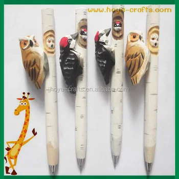 Alibaba Wholesale Carved Animal Wooden Pen Hand Carved Weird Pens - Buy ...