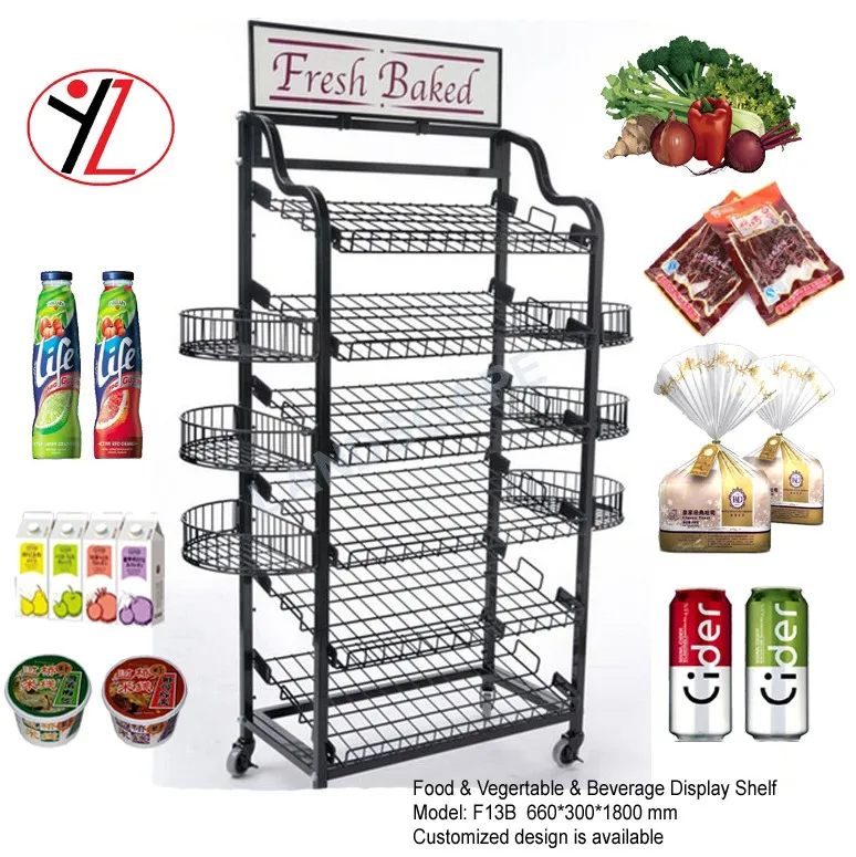 Floor Standing Supermarket Promotion Price Metal Beef Jerky Display ...