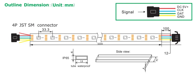 Addressable 5v Apa102c 30 Pixels Full Color Changing Rgb Pixel Led ...