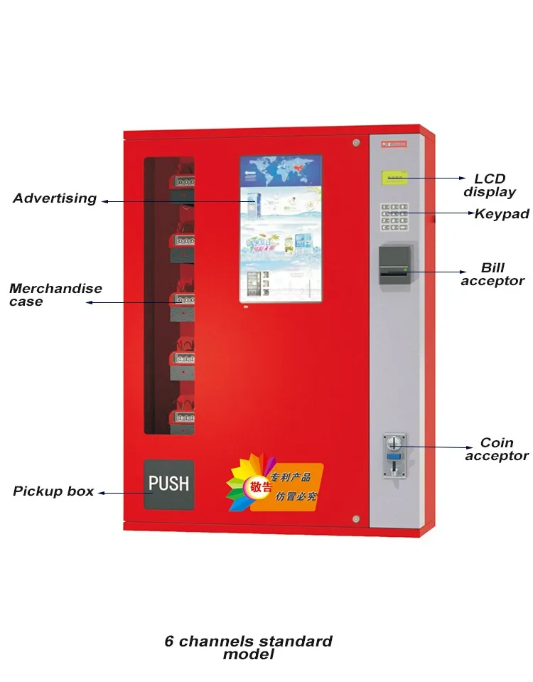 Table Top Snack Vending Machine - 5 Channels & Custom Color