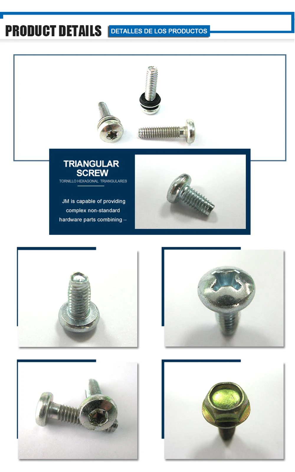 Tornillo Triangulares M4 Yzp Hex Flange Head Triangular Thread Screws ...