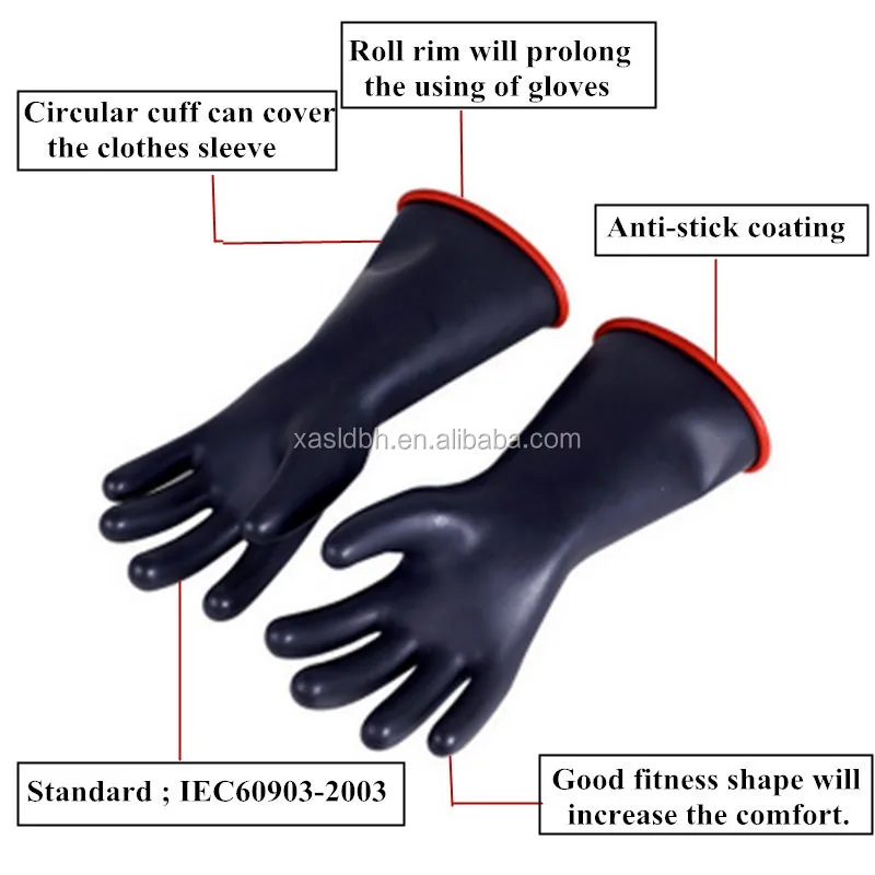 High Quality Class 2 High Voltage Insulated Electrical Gloves 20 Kv ...