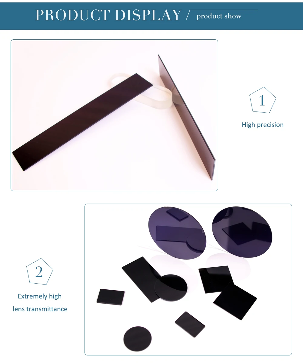 Medical Uv Transmission Visible Absorption Glass Filter Zwb1/zwb2/zwb3 ...