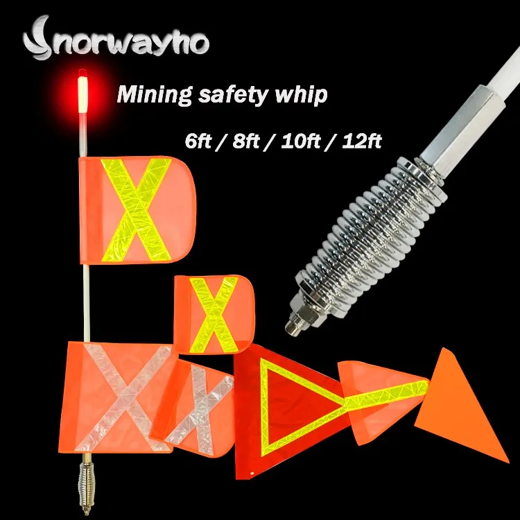 Wholesale Mining Safety Flag with Heavy Duty Spring Mount LED Whip